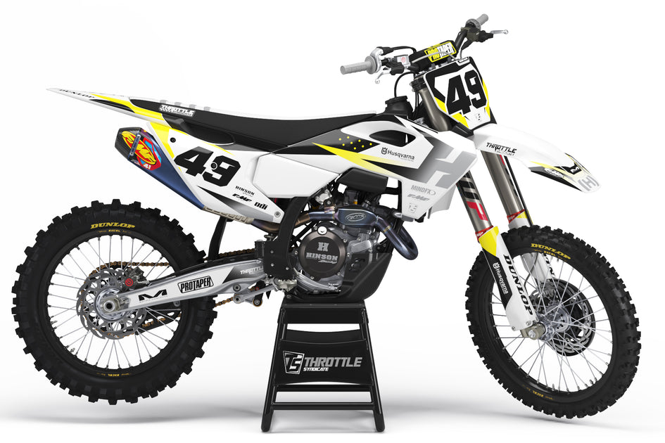 HUSQVARNA PACE GRAPHIC KIT - WHITE/BLACK/YELLOW – Throttle Syndicate