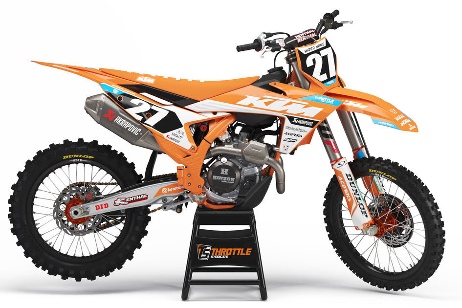 KTM GRAND PRIX GRAPHIC KIT - ORANGE / BLUE – Throttle Syndicate