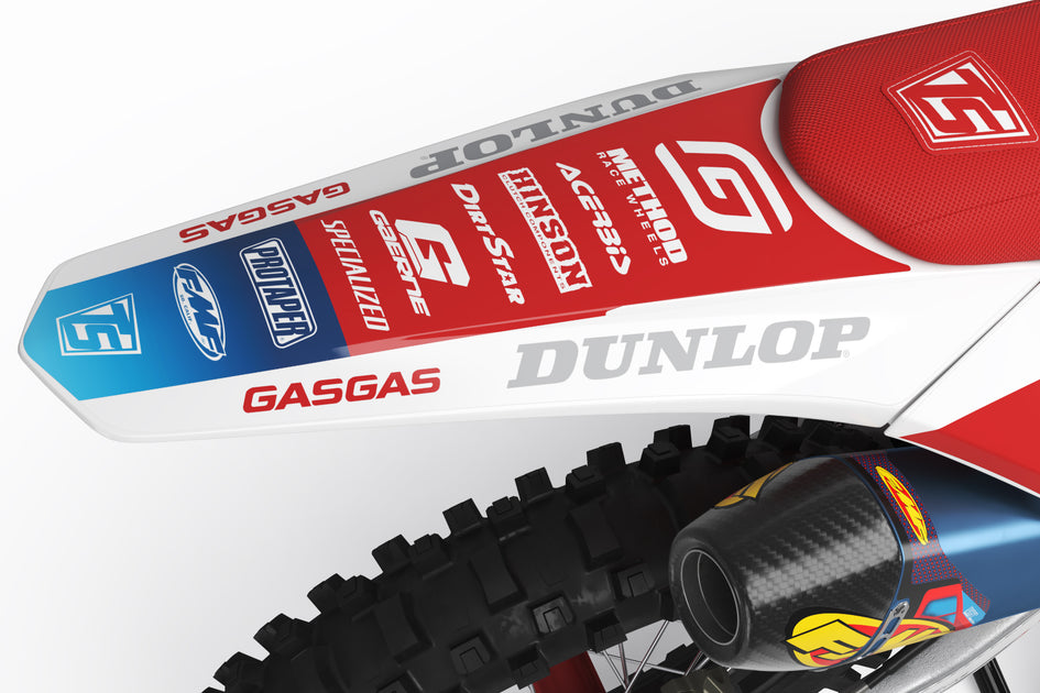GASGAS GRAPHIC KIT - WHITE / RED / BLUE – Throttle Syndicate